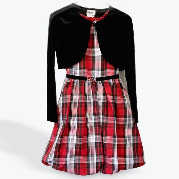Rare Editions | Dresses | Rare Editions Girls Red Plaid Dress Black ...